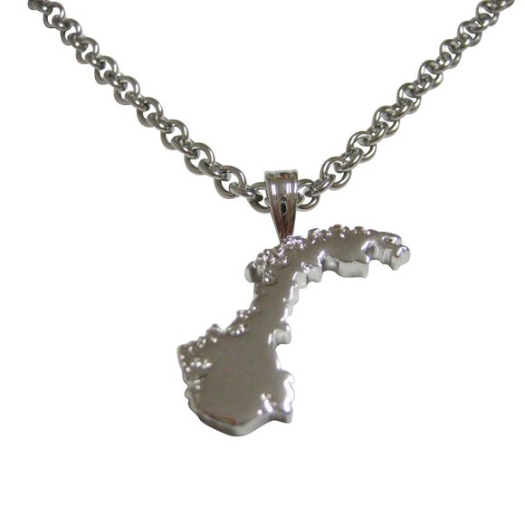 Kiola Designs | Jewelry | Norway Map Shape Pendant Necklace | Poshmark